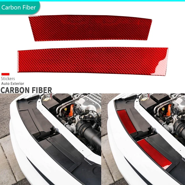 RED CARBON FIBER Front Hood Engine Inside Panel Cover For Dodge ...