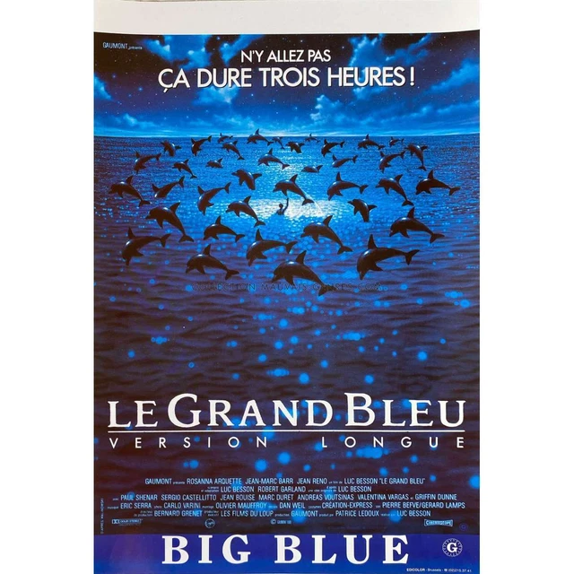 LE GRAND BLEU VERSION LONGUE Affiche de film - 32x50 cm. - 1998 - Jean ...