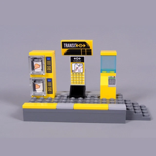 LEGO® CITY TRAM Platform Station & Vending Machine Train Bus From Set ...