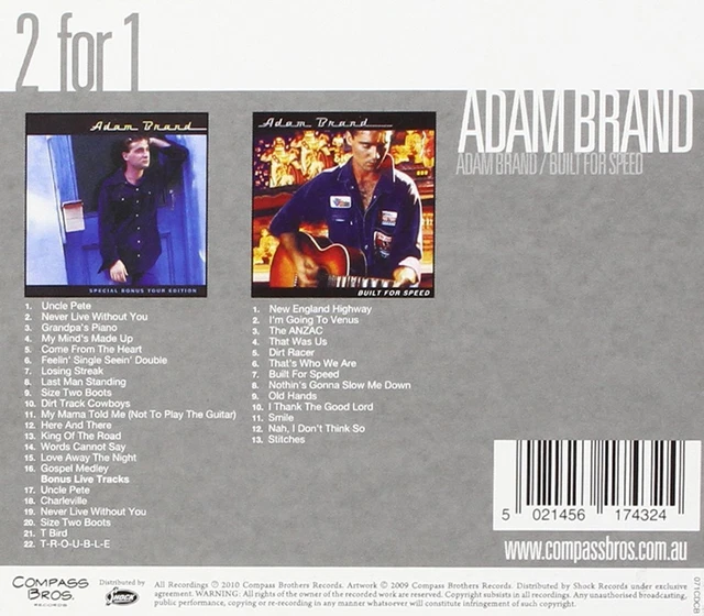 ADAM BRAND ADAM Brand/Built for Speed (CD) EUR 30,72 - PicClick FR