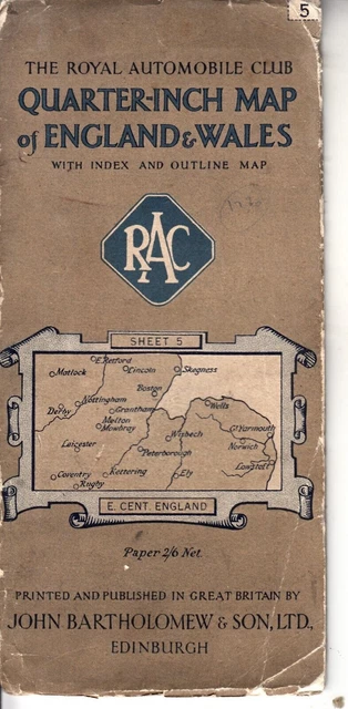MAP - Rac Map Of England And Wales £8.00 - PicClick UK