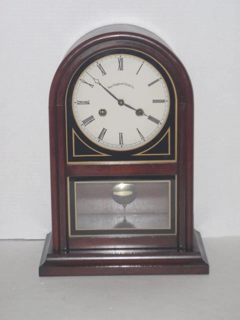 NEW ENGLAND CLOCK Company Model 829NE Mantel/Shelf Clock Cherry Hermle ...