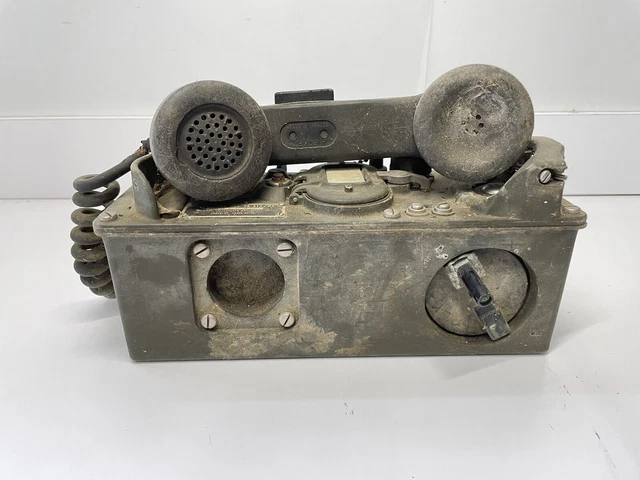 VINTAGE US ARMY Field Telephone Set TA-312/PT Military Radio Phone USA ...