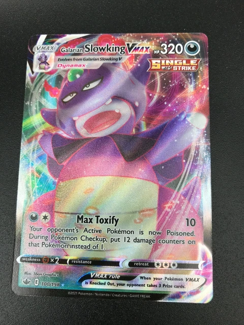 GALARIAN SLOWKING VMAX 100/198 FULL ART Pokemon SWSH Chilling Reign ...
