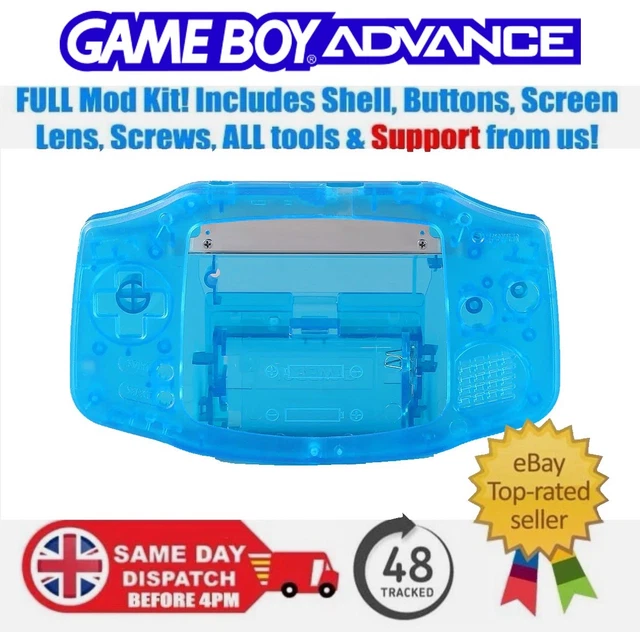 NINTENDO GAME BOY Advance - GBA - Clear Light Blue Housing Shell FULL ...