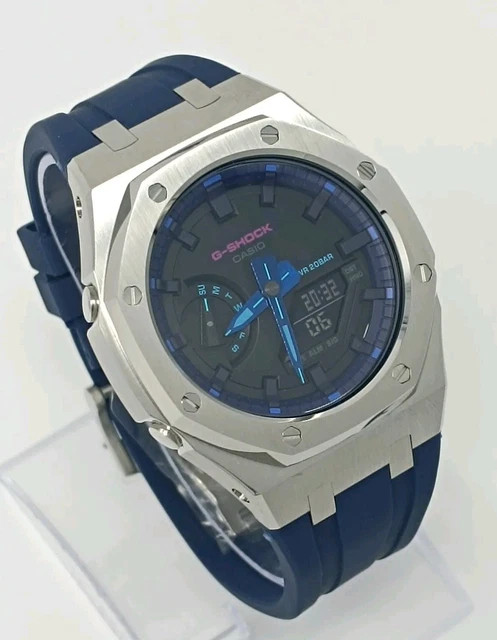 STUNNING CASIO G-SHOCK GA-2100VB 1AER Blue/Silver Gen5 *UKs Top CasiOak ...