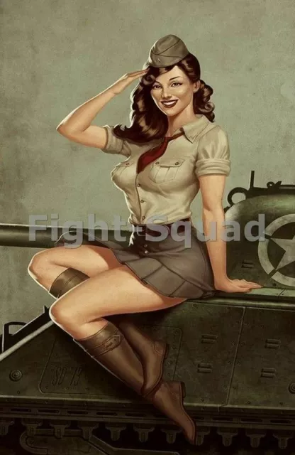 Ww2 Picture Photo Pin Up Girl In A Sherman Tank 2117 £5 99 Picclick Uk