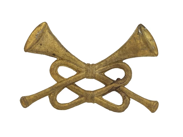 GENUINE BRITISH ARMY Trumpeter metal trade sleeve badge insignia brass ...