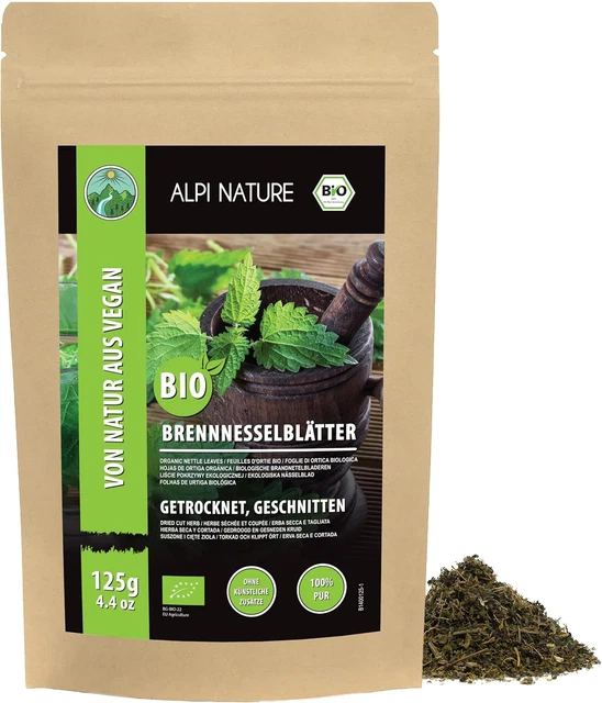 ORGANIC NETTLE TEA 125G 4.4 Oz, Dried and Cut Nettle Leaves, Loose Leaf ...