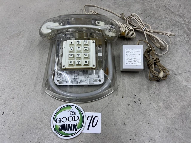 VTG 1980'S ROXANNE 9221-8 Clear Lucite Light Up NEON Green Push Phone ...