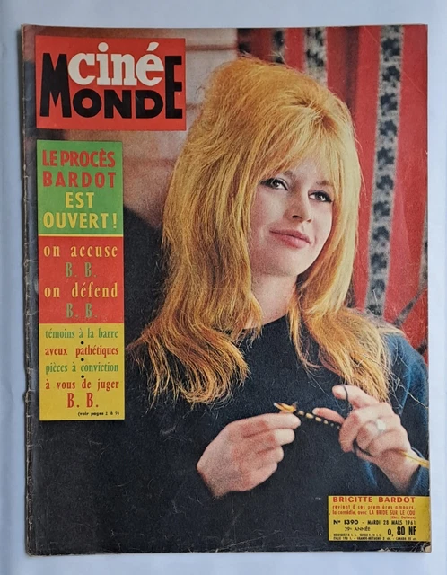 CINEMONDE 1390-28/03/61 BRIGITTE BARDOT Jean MARAIS Simone SIGNORET ...