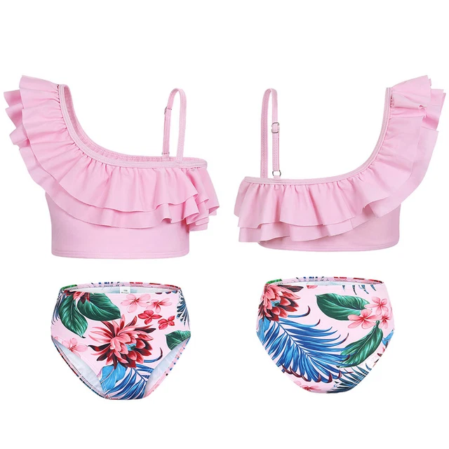 KIDS GIRL BATHING Suit And Bottom Swimsuit Sunsuit Swimwear Strappy ...