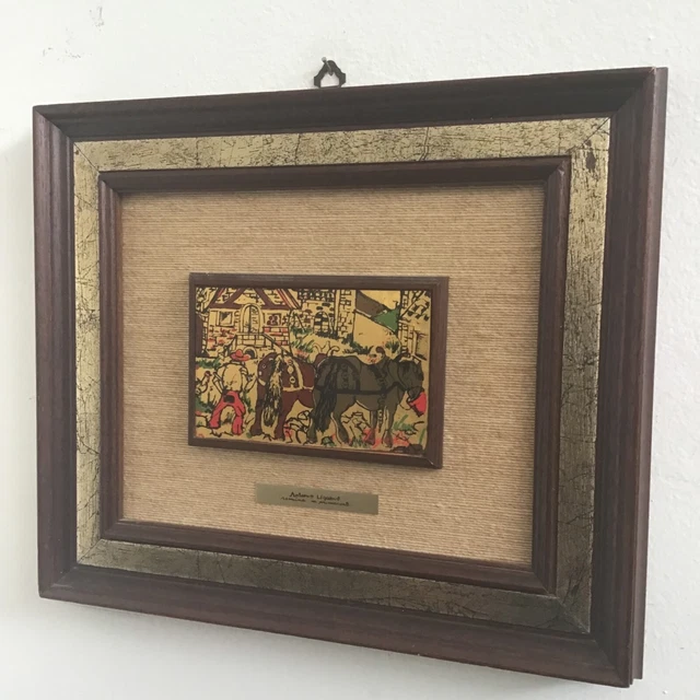 ANTONIO LIGABUE SERIGRAFIA TIRATA A MANO SU FOGLIA D'ORO 24 KT cm 12 x ...