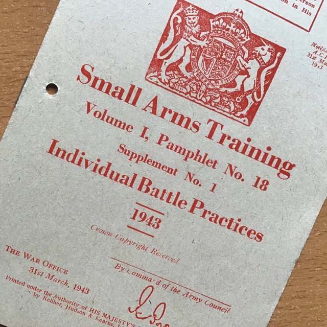 ORIGINAL WW2 BRITISH ARMY S.A.T. PAMPHLET No.18, RANGE COURSES ...