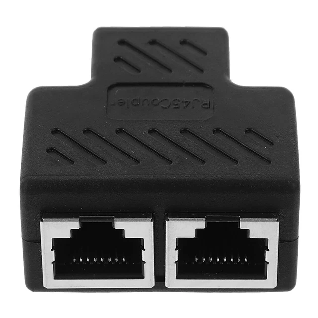 ETHERNET SPLITTER NETWORK Tee -to-two Adapter Connector Blacksto £3.99 ...