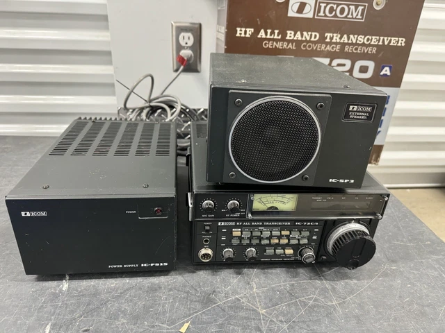 ICOM MODEL IC-720A SSB/CW 160-10 METER TRANSCEIVER W/ IC-PS15 & IC-SP3 ...