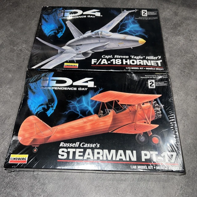 ID4 INDEPENDENCE DAY F/A-18 Jet PT-17 Model Kit Plane Lindberg 1996 ...