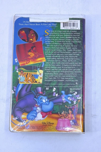 ALADDIN (VHS, 1993) A Walt Disney Classic. The original Animated ...
