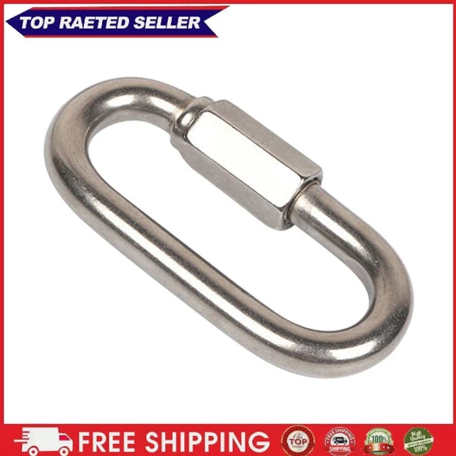 STAINLESS STEEL SCREW Lock Quick Links Chain Climbing Carabiner Hook ...