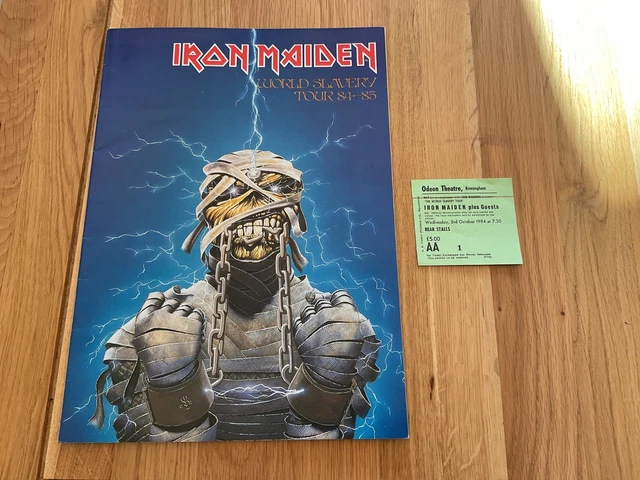 IRON MAIDEN - World Slavery Tour programme 1984/1985 + ticket 3rd Oct ...