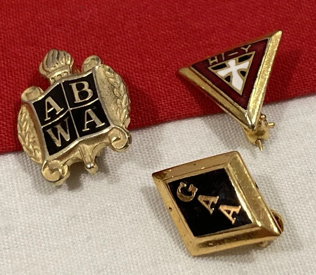 VINTAGE GAA HI-Y & ABWA Fraternal Organization Theme Pin Lapel -MIX LOT ...