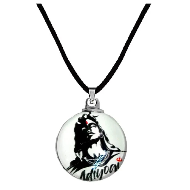 INDIAN TRADITIONAL LORD Shiva Adiyogi Locket With Cord Chain For Unisex ...
