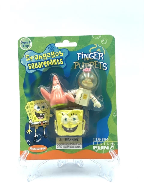 SPONGEBOB SQUAREPANTS FINGER Puppets Bath Toys Set of 3 New Sealed#PR ...