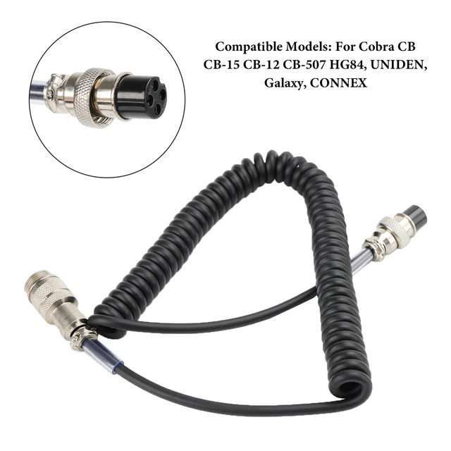 CB HAND MICROPHONE Male Female 4Pin Extension Cable for CB-12 CB-507 HG ...