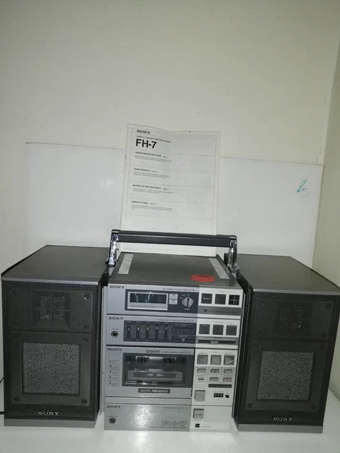 COMPONENT SYSTEM COMPACT Sony Fh-7 Tuner Lecteur Ampli Boombox + Manuel ...