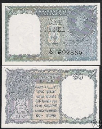 BRITISH INDIA 1 RUPEE P25 1940 KING GEORGE VI COIN UNC without pinhole ...