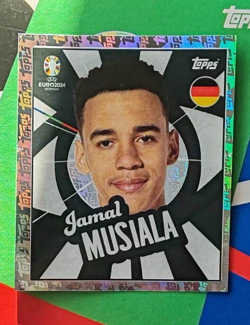 TOPPS UEFA EURO 2024 Jamal Musiala - Germany PTW Sticker - Topps Foil ...