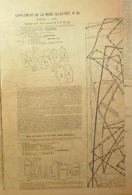 LA MODE ILLUSTRÉE journal 1890 n° 40 + Patrons Costume garÃ§on paletot ...