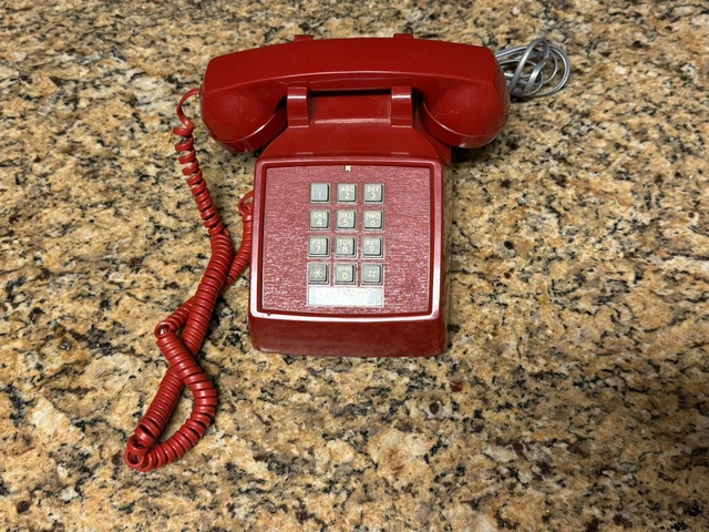 VINTAGE 1979 ITT push button Red Desk Phone - Tested and Working $38.00 ...