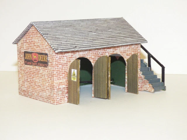 SCRATCH BUILT OO Gauge Farmyard Barn with Double Doors and external ...