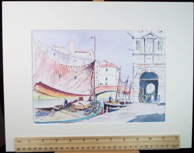 ORIGINAL WATERCOLOUR, 'PORTO Fino', Circa 1980's, V R Burrow £38.00 ...