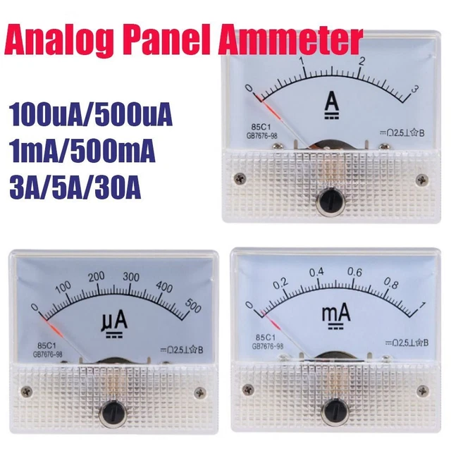 DC ANALOG PANEL Ammeter Ammeter Analog Panel Meter Milliammeter EUR 10 ...