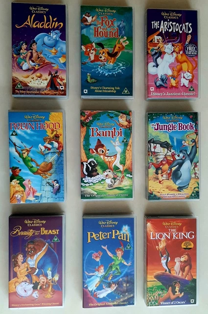 9x Disney Classics Vhs Pal Video Tape Bundle Vintage Animated Movies 0314