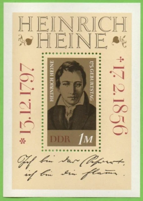DDR 1972 HEINRICH Heine 175.Geburtstag Block 37 Briefmarken postfrisch *BM4 EUR 1,00 - PicClick DE