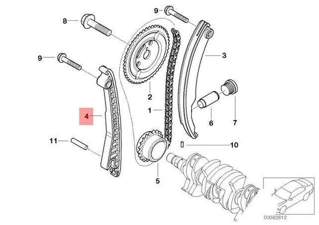 GENUINE BMW JCW R50 R52 R53 Engine Timing Chain Guide Rail OEM ...