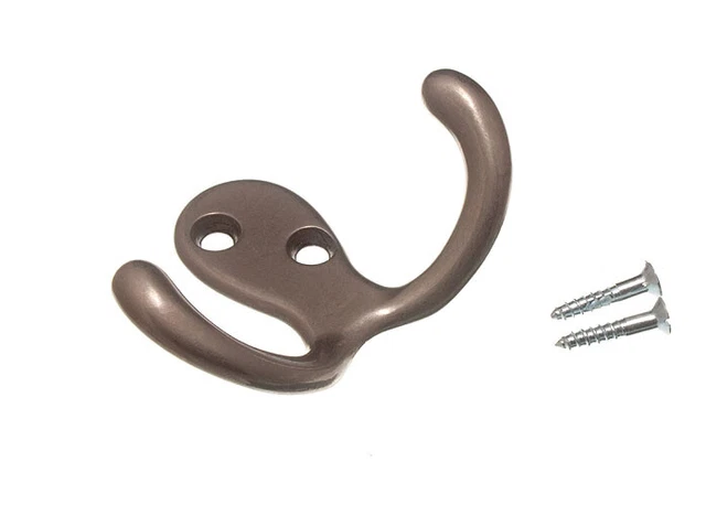 12 X TWIN Robe Hat Or Coat Hook Hangers Matt Chromed Metal - NEW ...