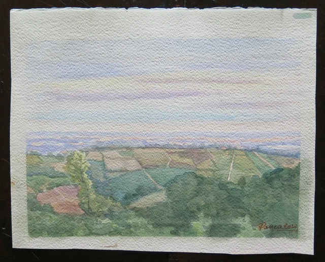 TABLEAU VINTAGE PEINTURE Aquarelle Paysage Campagne Signé 34x27 CM P14 EUR 65,76 - PicClick FR