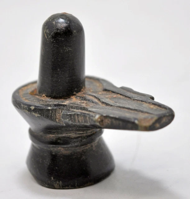 ANTIQUE BLACK STONE God Shiva Linga Idol Figurine Original Old Fine ...