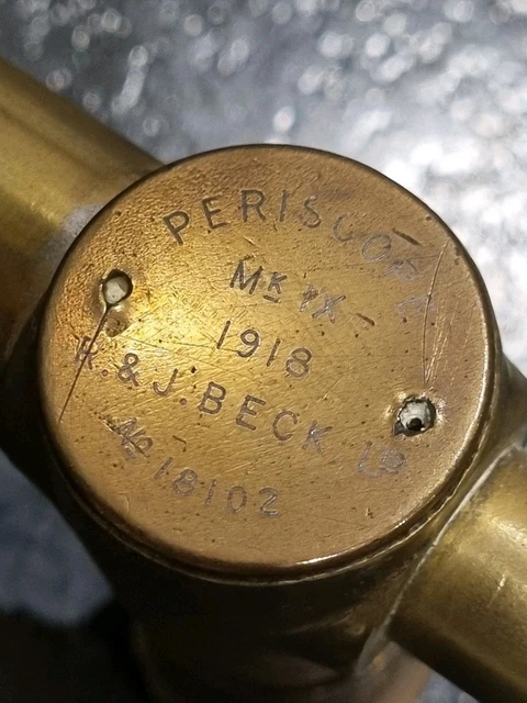 WW1 SHORT HANDLED BRASS OFFICERS TRENCH PERISCOPE 1918 R&J Beck Mk IX ...