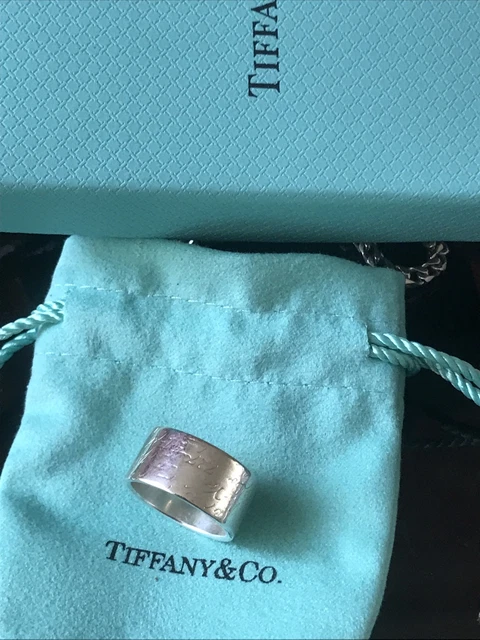 AUTHENTIC TIFFANY & Co. Notes 727 Fifth Avenue New York Wide Band Ring ...