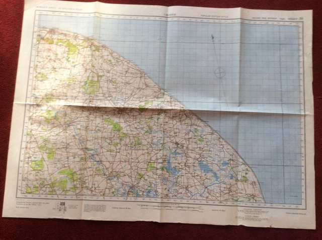 WW2 1941 W.D. British Army Map War Revision Cromer, Norfolk Home Guard ...