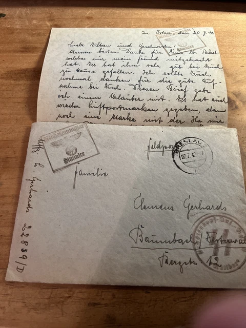RARE WW2 GERMAN Feldpost Letter from Soldier or family Luftwaffe I $10. ...