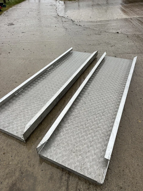 ALUMINIUM LOADING RAMPS 8Ft Long X 2Ft Wide Livestock Trailer Tractor ...