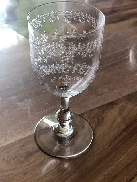 ANCIEN VERRE GRAVÉ Bonne fête EUR 45,00 - PicClick FR