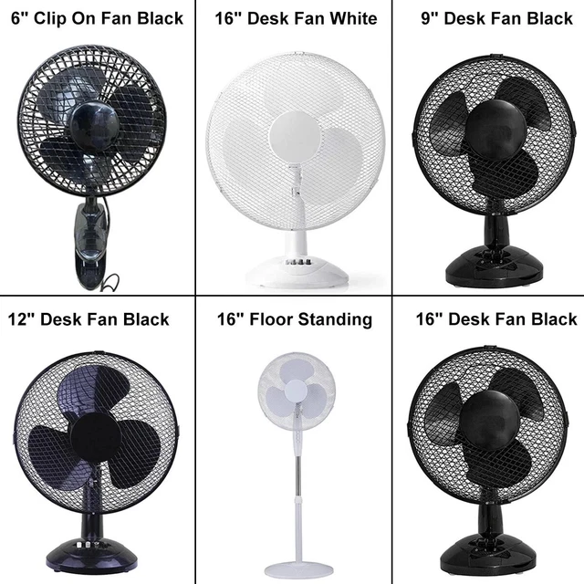 6'' 9'' 12'' 16'' Pedestal Oscillating Stand Fan Desk 2/3 Speed Fan ...