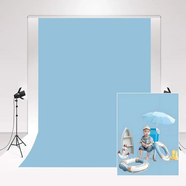 KATE BABY BLUE Photography Backdrop 1.8x2.7m Solid Sky Blue Studio ...